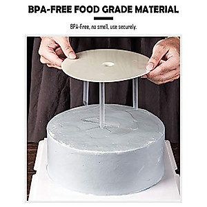 Plastic Dowels for Cakes, 9 Pieces Cake Dowel Rods and 3 Pieces Cake Circle Bases for Tiered Cake Construction and Stacking(9" Rods + 4.7" 6.3" 7.8" Bases)