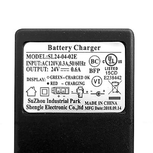 24V B-Type Plug Charger, for 24-Volt Gravedigger Monster Truck & Yamaha Grizzly Riding Children Ride On Toy Car Grave Digger