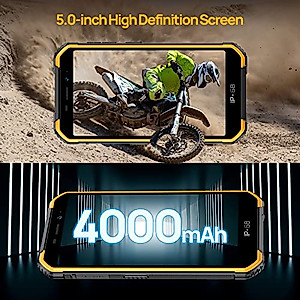 Ulefone Armor X6 Pro (2022 New) Rugged Smartphone, Lasted Android 12 Unlocked Rugged Phone, 8GB 32GB 128GB Extension 4000mAh 5.0 inch 13MP + 5MP IP68, 4G Dual SIM Phones Unlocked, NFC OTG - Orange