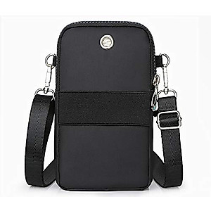 eBuymore TM Crossbody Phone Purse Mulit Pocket Cell Shoulder Strap Wallet Case for Moto One 5G G Power G8 Plus G7 G9 Play E7 TCL 20L 10L 10 SE 20 Pro BLU G90 UMIDIGI A9 (Black)