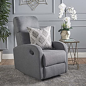 Christopher Knight Home Gaius Classic Fabric Recliner, Charcoal / Black
