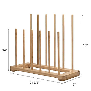 MobileVision Bamboo Boot Rack Free Standing Shoe Organizer, Holds 6 Pairs, Store Tall Knee-High, Hiking, Riding, Rain or Work Boots in closets, entryways & more