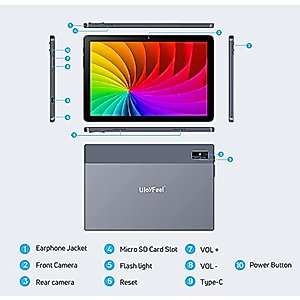 Tablet 10 inch Android Tablets Computer 64GB 512GB Expand, Android 12 Tablet with 10.1 inch IPS Screen, WiFi Tablet 10+ inch with Dual Camera Bluetooth Google Metal Case