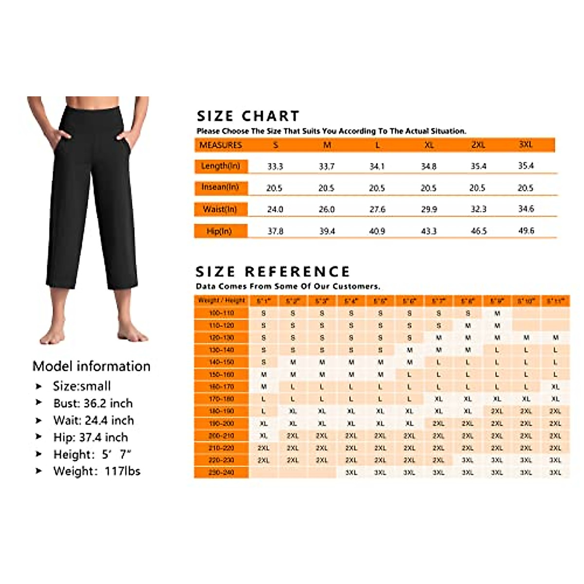 Tmustobe Womens Lounge Yoga Capris Pants Bootleg Tummy Control High Waist Workout Flare Crop Pants with Pockets (Black, Large)