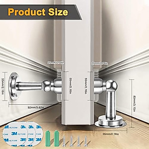 COCIVIVRE Door Stopper 6 Pack, Magnetic Door Stop Stainless Steel, with Double-Sided Adhesive Tape for Wall and Floor Mounting Hold Your Door Open