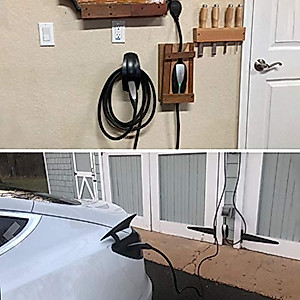 SEVEN SPARTA Charging Cable Holder with Chassis Bracket for Tesla Model 3 Model Y Model X Model S Charger Cable Organizer Tesla Accessories Car Wall Connector (Black)