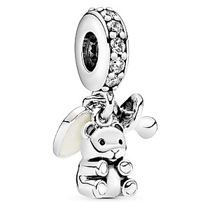 Pandora Baby Teddy Bear Dangle Charm - Compatible Moments Bracelets - Jewelry for Women - Gift for Women in Your Life - Made with Sterling Silver & Cubic Zirconia