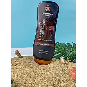Australian Gold Dark Tanning Accelerator Lotion With Bronzer, 8 Ounce, New Package Same Formula, B003GX5SSC