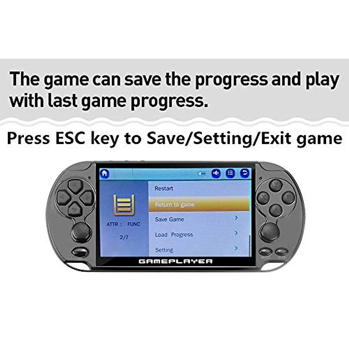 New 5.1 inch 32GB Retro Handheld Video Game Console Built-in 7600 Games for Multiple simulators Portable Game Console mp3/4 av-Out(Black)