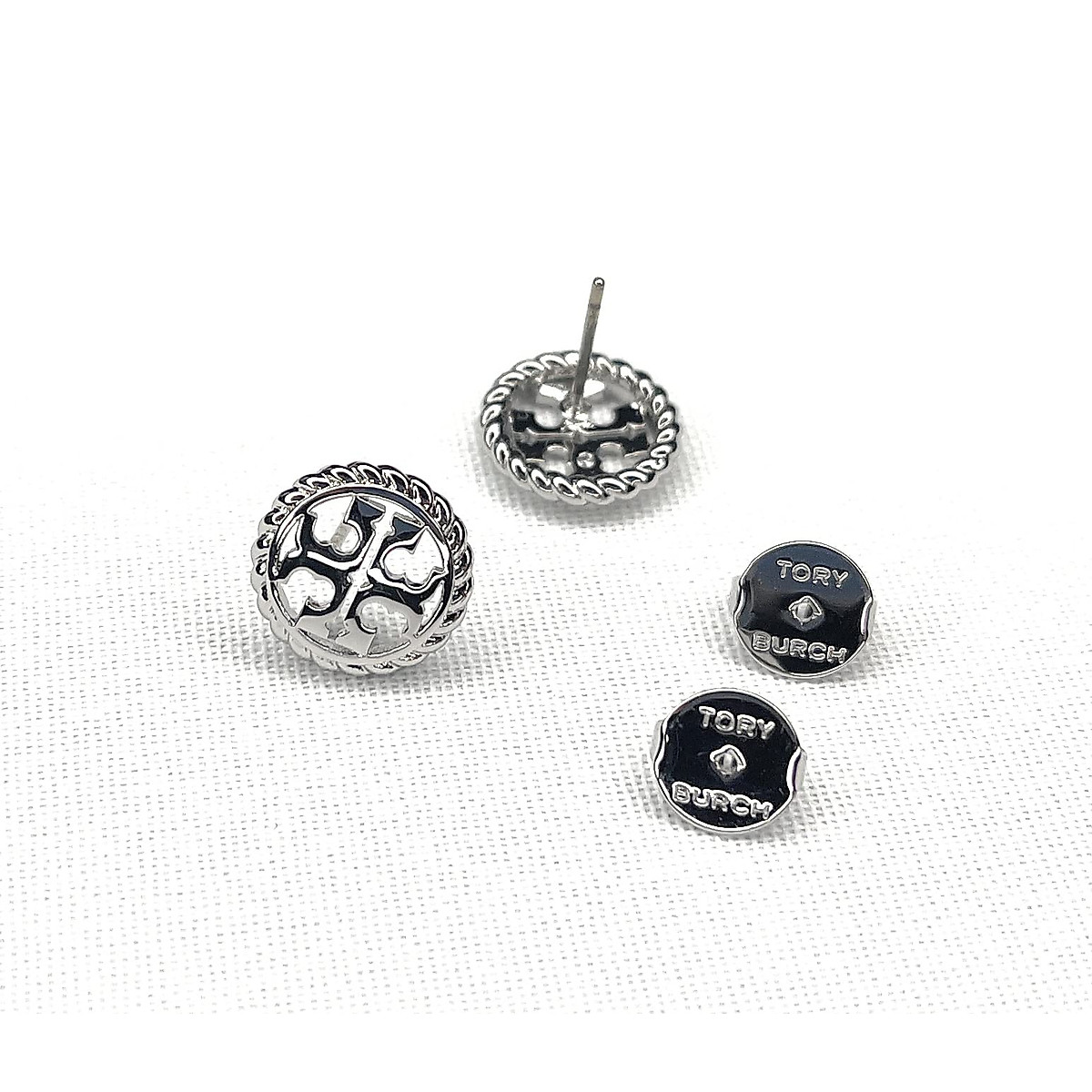 Tory Burch Rope Logo Stud Earring 136618 Silver 022