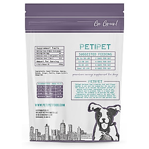 PETIPET Omega 3 Vegan Chew Treats for Dogs - EPA & DHA - Itchy Skin, Soft & Shiny Coat, Shedding, Mange & Hot Spots Treatment, Joint Inflammation, Heart & Brain Health Natural Dog Supplement