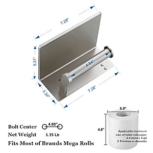 Smarthome Toilet Paper Holder with Shelf, Aluminum Tissue Roll Mobile Phone Storage Shelf for Modern Bathroom, 3M Self Adhesive No Drilling or Wall-Mounted Screws, Brushed Nickel