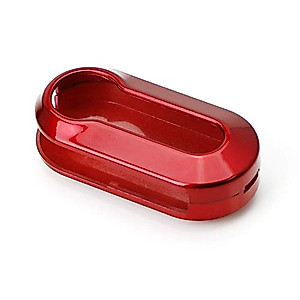 iJDMTOY (1) Exact Fit Gloss Metallic Red Smart Remote Key Fob Shell Compatible With FIAT 500 500L 500X Abarth 3-Button Folding Blade Key