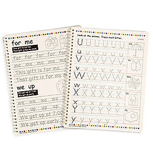 Premium Edition 21.5X27.5 cm EliteKids Large Magic Practice Copybook for Kids Alphabet + Sight Words 2-set, Kindergarten Magical Handwriting Workbooks, Tracing Letters for Kids Ages 3-5 Copy Book.