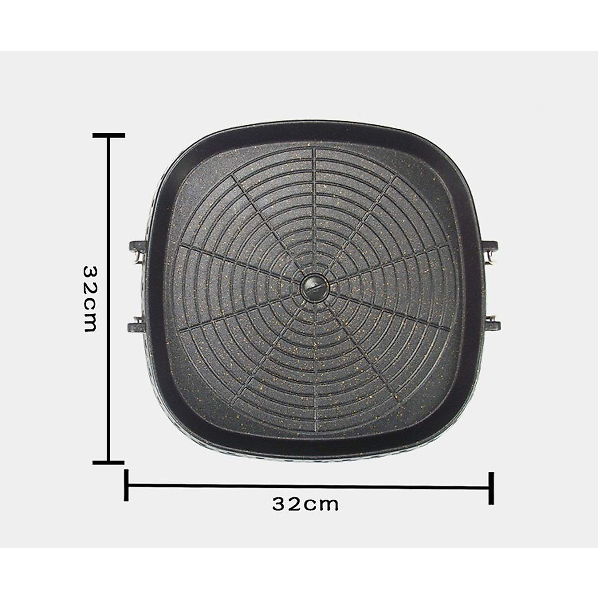 Korean Style Square Grill Pan with Maifan Coated Surface,Non-stick Smokeless Barbecue Stovetop Plate for Indoor Outdoor BBQ