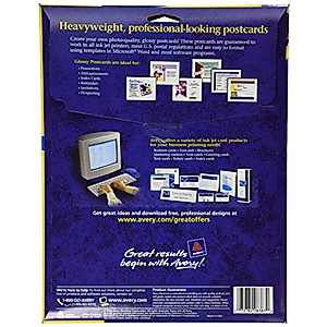 Avery 8383 Photo-Quality Glossy Postcards for Inkjet Printers, 4 1/4 x 5 1/2, White (Pack of 100)