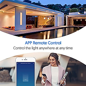 Smart Light Switch WiFi Wall Switches Work with Alexa/Google Home Voice Control, Smart Life App, No Hub Required, Single Pole 1 Way, Standard Plate, Neutral Wire Needed
