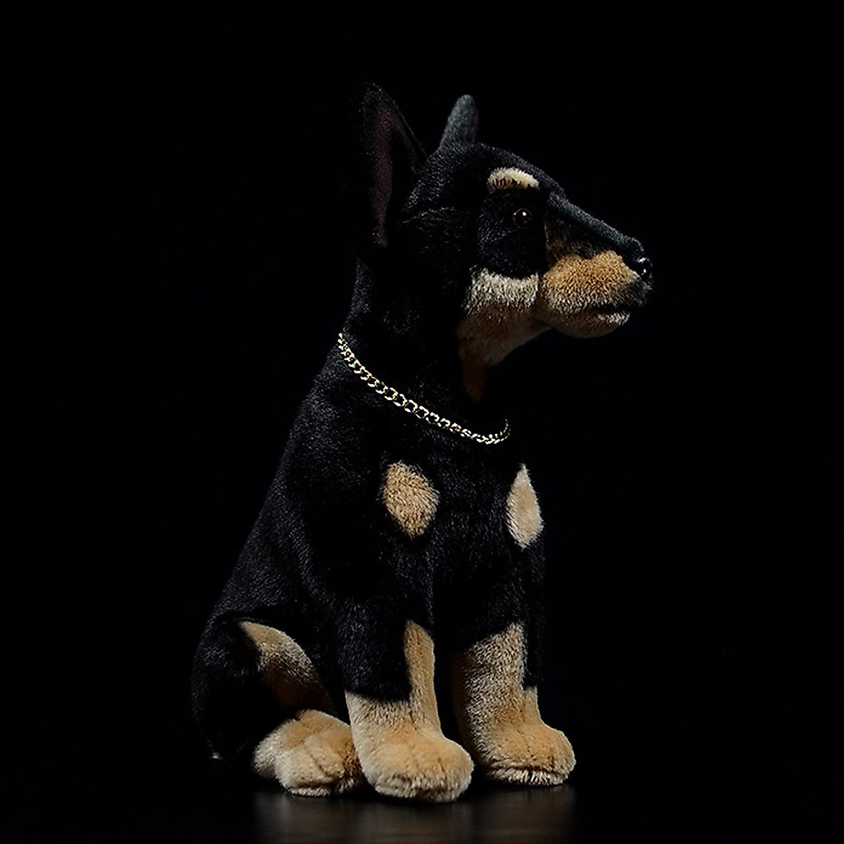 ZHONGXIN MADE Simulation Doberman Stuffed Animal Puppy Dog - 12 inch Plush Toy, Best Plush Toys for Girls & Boys as Gift