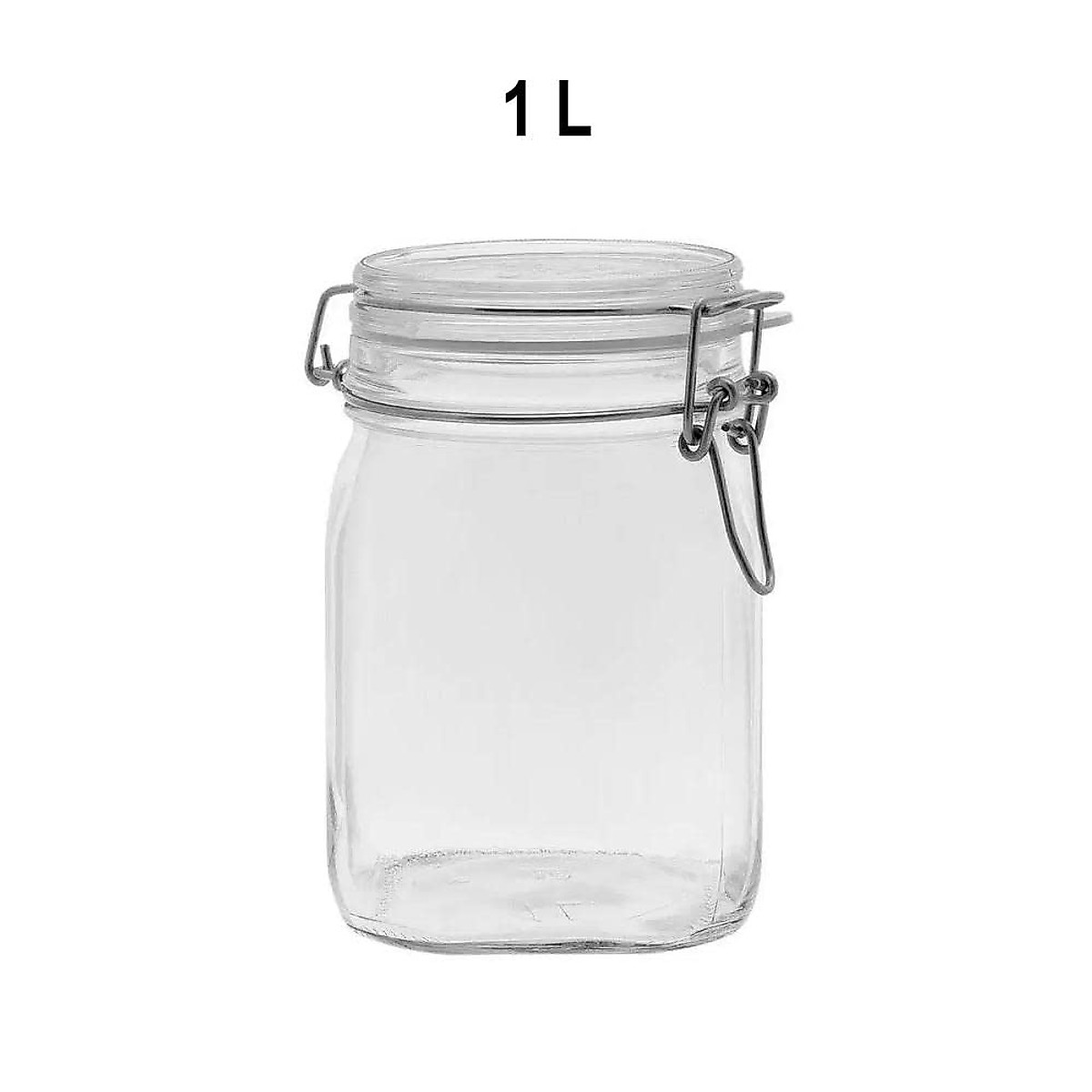 Bormioli Rocco Bormioli 149740-SE5 Set of 3 Airtight Jars 1 x 0.5 L 1 x 1.5 L Transparent Multi-Coloured, Glass