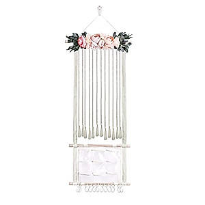 cherrboll Hair Bows Holder Headband Organizer for Girls, Hair Clips Hanger Storage with Hooks, Wall Hanging Decor for Nursery Room