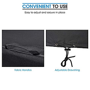 Unicook Square Fire Pit Cover 38 Inch, Heavy Duty Waterproof Fire Table Cover, Outdoor Firepit Cover with Drawstring and Handles, Fade Resistant Material, All Weather Protection, Black