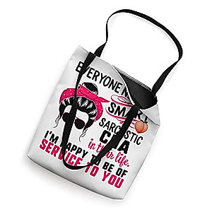 CNA Nurse Smart Sarcastic Messy Bun Nurses Week Nursing Mom Tote Bag