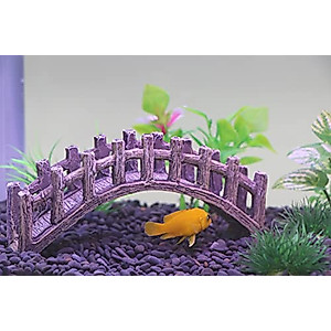 HRRIVE Fish Tank Arch-Bridge Drawbridge Rock Décor for Aquarium Landscape Decoration, Made of Resin, Pack of 1