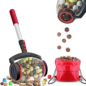 Zozen Nut Gatherer, Walnut Picker Upper Roller, Pinecone Picker Upper - Side Opening Dump | Apply to Walnut, Pecan, Hickory, Chestnuts, Buckeyes, Golf, Crab Apple Objects Size 1'' to 2.5''; 1.5 Gallon