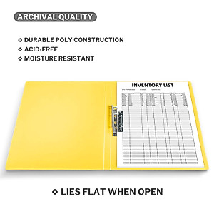 CRANBURY Punchless Clamp Binder (4-Pack, Assorted Colors), Ringless Binder Holds 100 Letter Size Pages, Documents, 8.5x11 Folder with Metal Clip for Home or Office, Transparent Acid-Free Poly