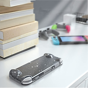 NANANINO Switch lite Clear Glitter Case, Switch lite Protective Case, Switch lite TPU Case - Clear