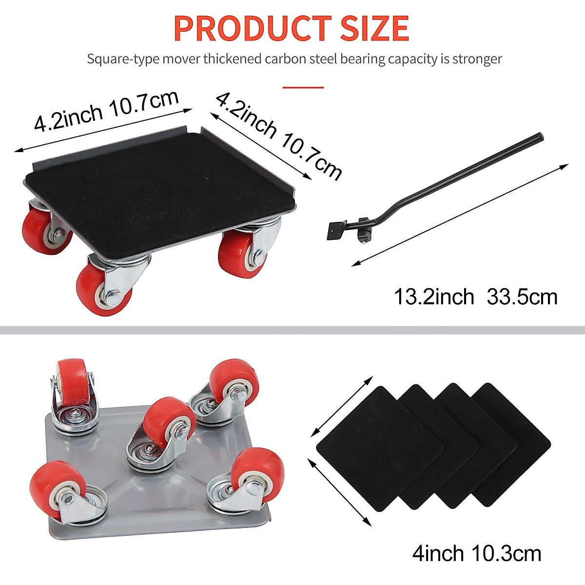 Heavy Duty Furniture Dolly,Furniture Mover 5 Wheels,360°Rotation Wheels Furniture Dolly,for Moving Heavy Furniture, Refrigerator, Sofa,Safe,Piano, Cabinet1500 Lbs Load Capacity,