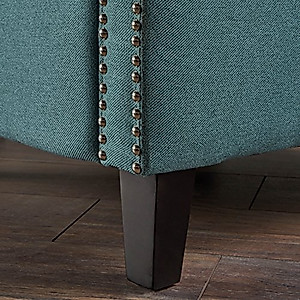 GDFStudio Izaak Tufted Back Fabric Recliner Chair (Dark Teal)