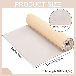 BENECREAT 15.7 x 118inch Antique White Self Adhesive Velvet Flocking Sheet Velvet Fabric Roll Drawer Liner for Jewelry Box Decoration 0.6mm Thickness