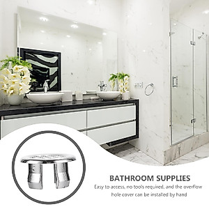 TEHAUX 20pcs Bathroom Sink Overflow Trim Ring, 1 Inch Sink Overflow Ring Basin Overflow Hole Cover Kitchen Basin Trim Round Sink Overflow Cap for Kitchen Bathroom Vanity Sink