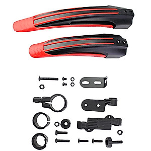 BlueSunshine Adjustable Road Mountain Bike Bicycle Cycling Tire Front/Rear Mud Guards Mudguard Fenders Set (Blue + Black)