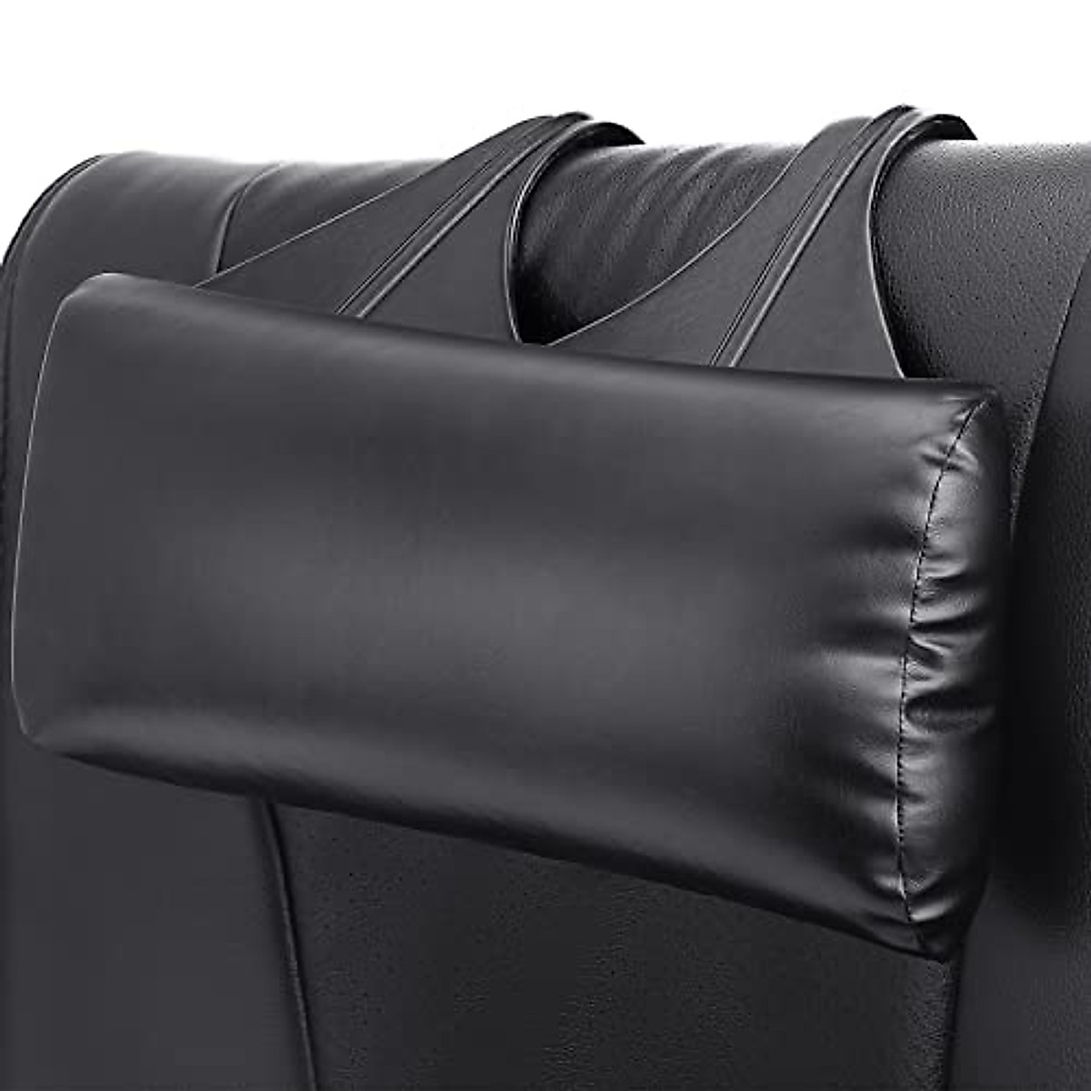 Sintuff 2 Pcs Leather Recliner Neck Pillow Leather Recliner Head Pillow Recliner Headrest Cushion Pillow for Body Relax Leather Recliner Head Pillow (Black)