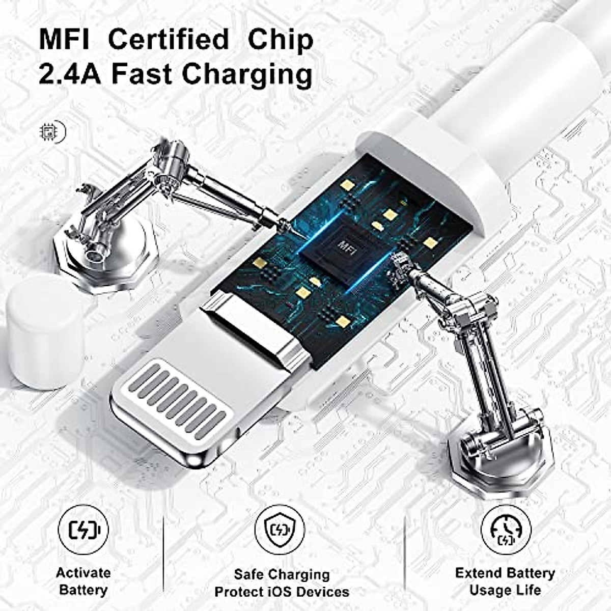 3Pack 10ft iPhone Charger Long, [Apple MFi Certified] Apple Charger Cord,10 Feet Original Lightning to USB Cable,10 Foot iPhone Charging Cable for iPhone 13 Pro/12 Mini/11/XS/MAX/XR/8/7/6/5/SE iPad