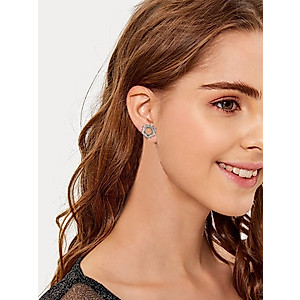 2 Pcs Ear Gauges for Women Men Stretchers Earrings Floral Hollow Ear Tunnels Boho Ear Expander Piercing Gauge Plug Earrings Body Jewelry(16 mm)