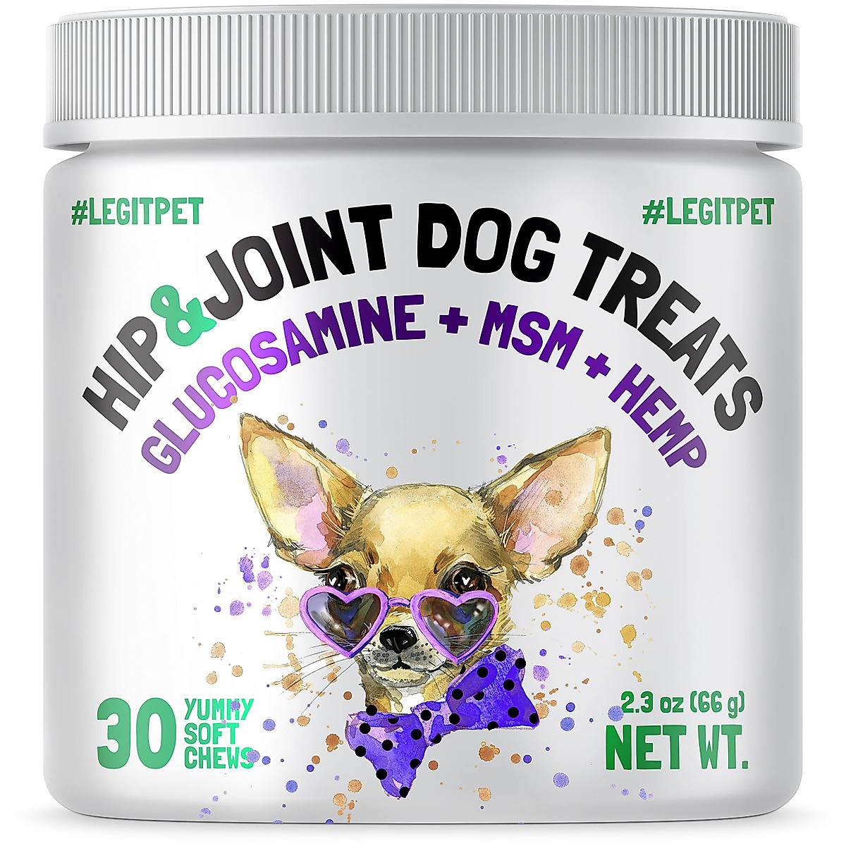 LEGITPET Dog Vitamins & Hip & Joint Supplement & Allergy Relief Chews & Calming Treats Bundle