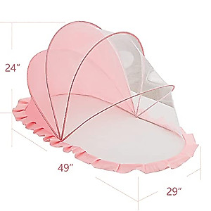 EDSONWADE Portable Mosquito Net for Baby 0-5 Years, Folding Crib Tent, High-density and Breathable Bassinet Cover Not Installation, Large Size Oval Crib Net to Keep Baby In