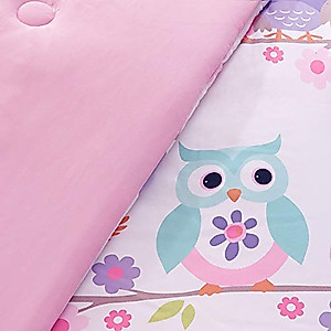 Mi Zone Kids Wise Wendy Bag in A Bag Sets For Girls, Owl Kids Girl Bedding Set – Ultra Soft Microfiber Childrens Bedroom Bed Comforters, Full, White 8 Piece
