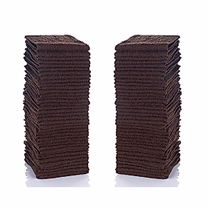 Simpli-Magic 79221 Brown Cotton Washcloths, 12"x12", 24 Count