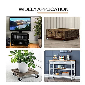 Luomorgo 1 inch Dia Swivel Caster Wheels Rubber Base with Rectangle Top Plate & Bearing Heavy Duty 8pcs