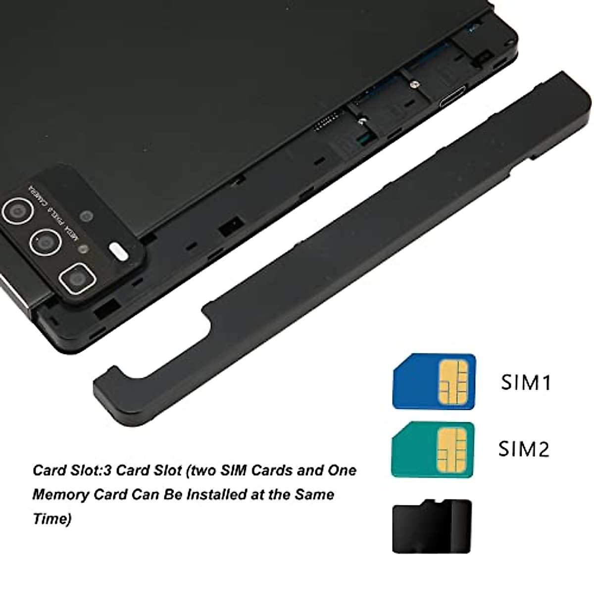 VINGVO Black Tablet 10.1 Inch IPS 2560x1600 100-240V Reading Tablet Octa Core CPU for School (US Plug)