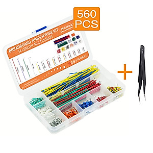 Makeronics 560 Pieces Jumper Wire Kit with 14 Lengths for Breadboard Prototyping Solder Circuits | Electronics Experiment | Arduino or Raspberry Pi or Jetson Nano | Storage Box