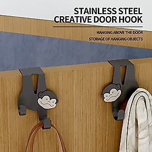 MaxSparkling life Wall Mounted Hooks , 2 Pack, Monkey Hooks, Bathroom Bedroom Door Hooks for Hanging Clothes, Towels, Backpacks