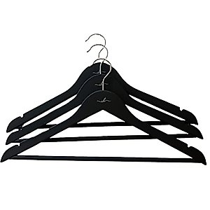 Isla Home High-Grade, Luxury Rubber Coated Hangers Non-Slip, Black, Ideal for Everyday Standard Use, 20-Pack, 17.5 X 0.5 X 9.6