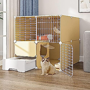 Cat Cage - Chinchilla Cage Rabbit cage Indoor Large with Litter Box DIY Cat Playpen Detachable Metal Wire Kitten Kennels Crate Small Animal Cage for Pet (Size : 75 * 49 * 73cm)