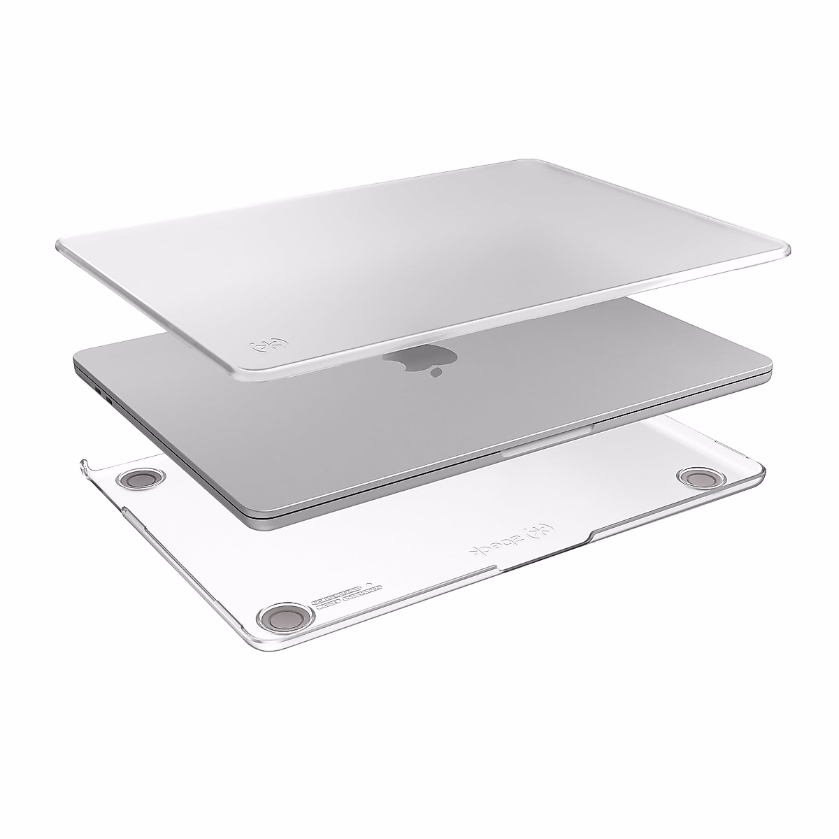 Speck Smartshell Case for MacBook Air 15 Inch (2023) - Scratch Protection, Slim MacBook Case, Slide Prevention - Clear/Sweater Grey