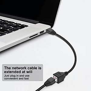 iGreely Ethernet Extension Cable 2Pack Ethernet LAN Male to Female Network Cable RJ45 Cat6 Extension Patch Cable Extender Cord 1FT/30CM CAT6